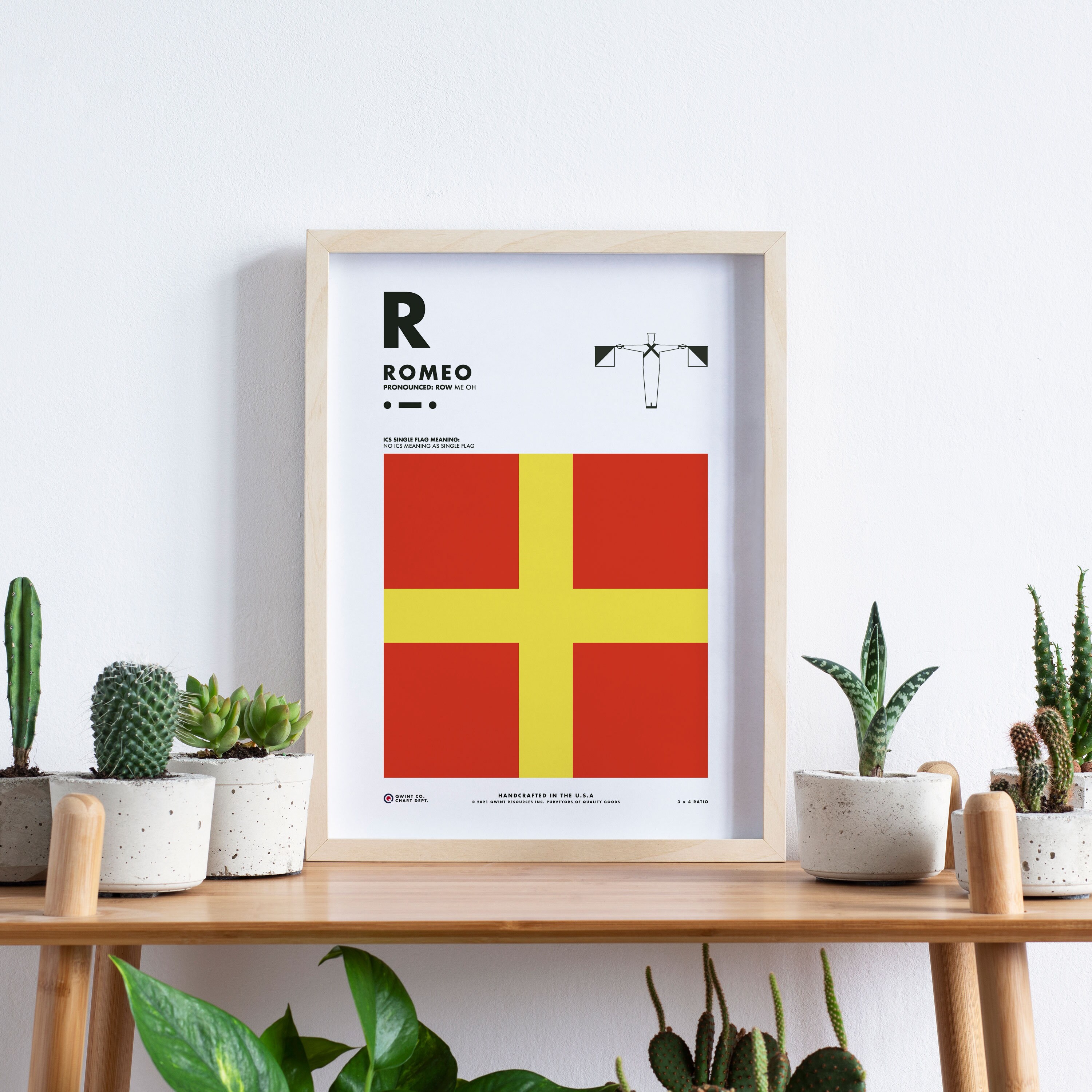Signal Flag R Wall Art Printable Romeo R Phonetic Alphabet Morse Code ...