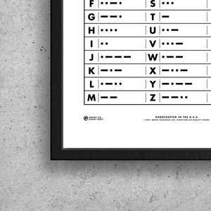 Morse Code Alphabet White Wall Art Printable | Morse Code Chart | Wes ...