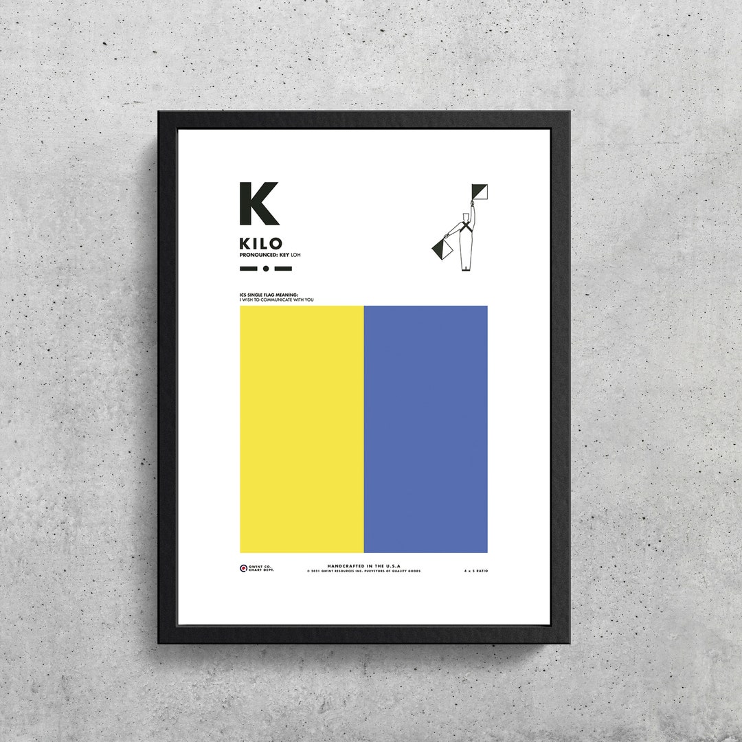 Signal Flag K Wall Art Printable | Kilo | K | Phonetic Alphabet | Morse ...
