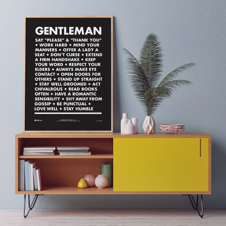Gentleman Wall Art Printable | Gentlemen | Mens Essential Manners ...