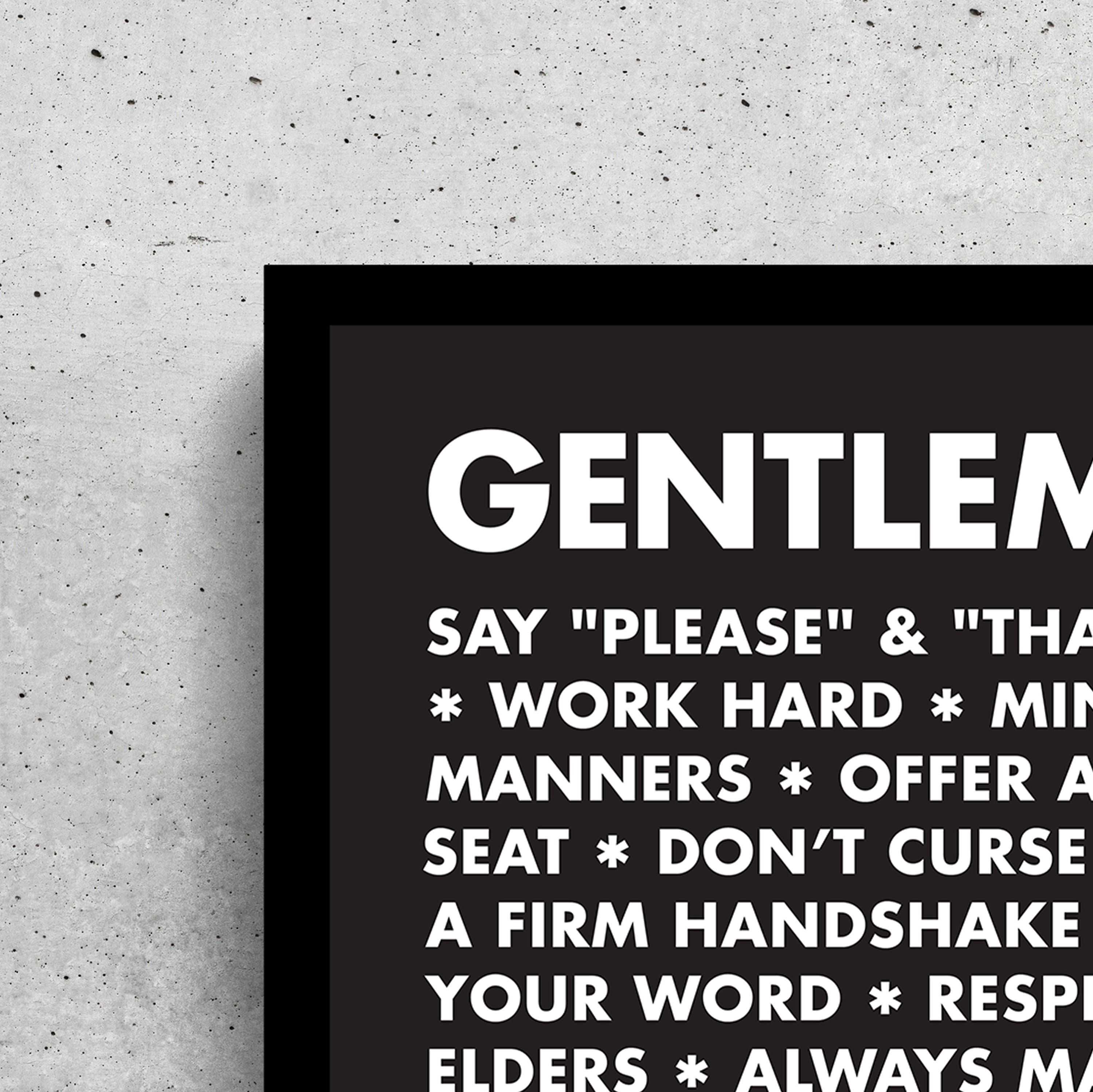 Gentleman Wall Art Printable Gentlemen Mens Essential Manners Mens ...