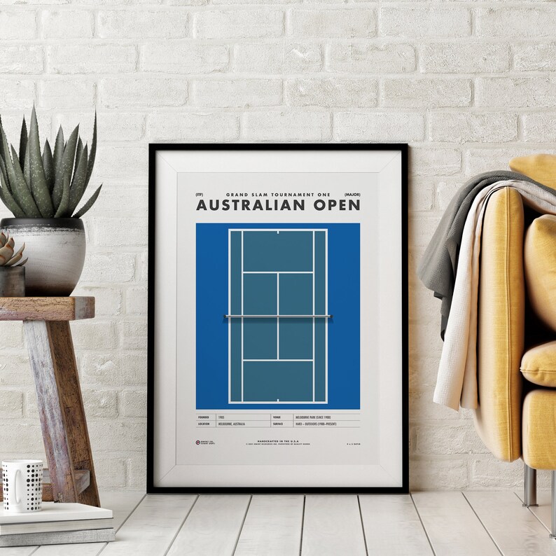 Australian Open Grand Slam Wall Art Printable | Tennis | France | Grand ...