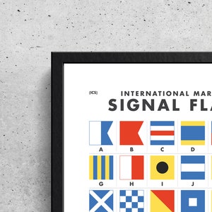 Maritime Signal Flags Wall Art Printable | Nautical Alphabet | Signal ...