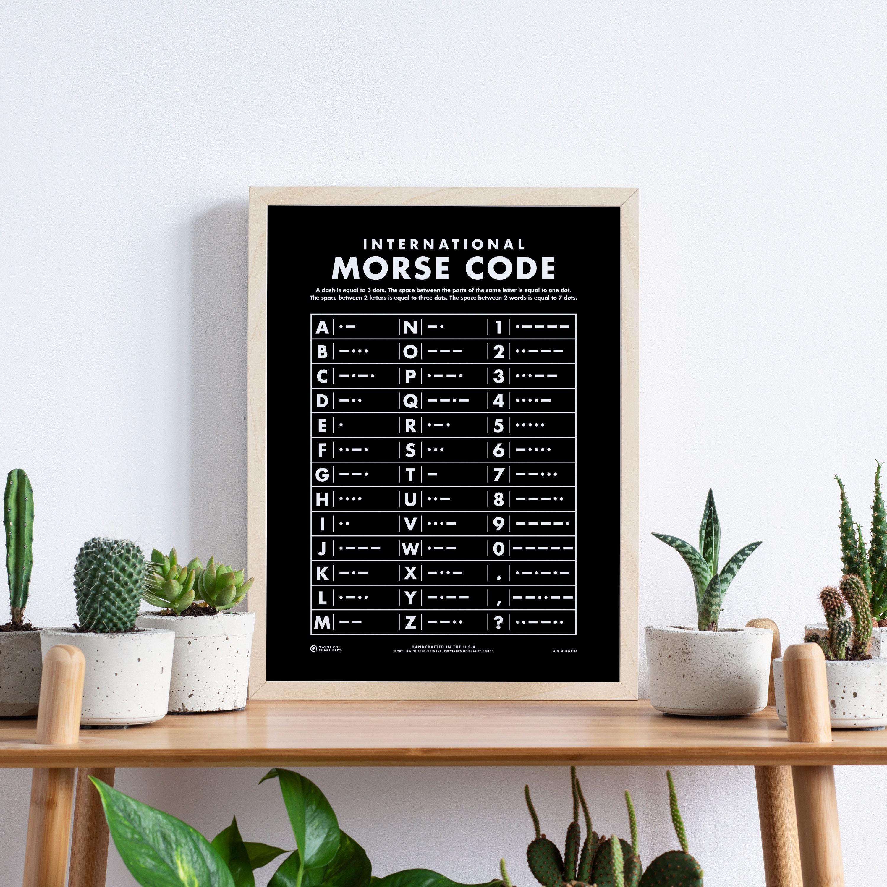 Morse Code Alphabet Black Wall Art Printable | Morse Code Chart | Wes ...