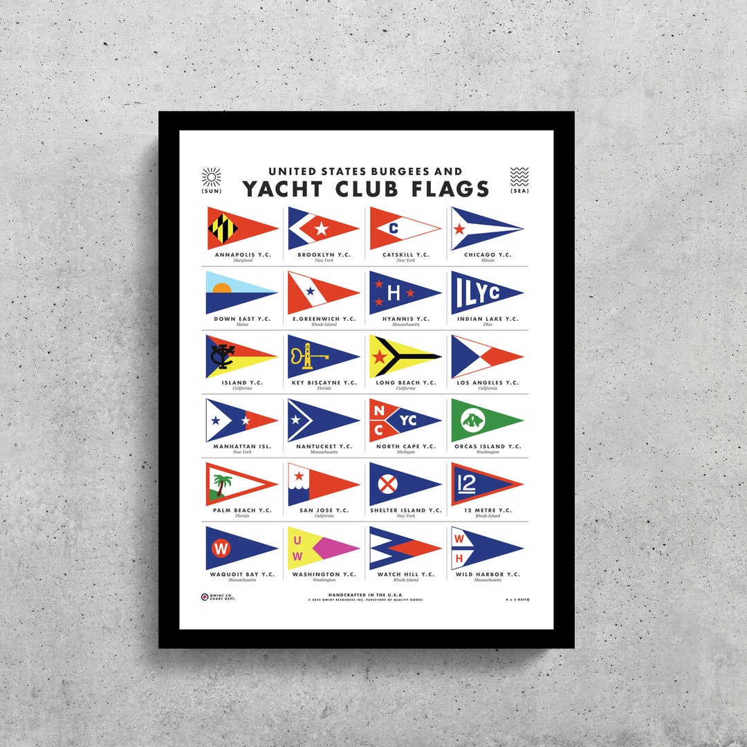 Yacht Club Flags Guide Poster Digital Download 5 Sizes - Etsy