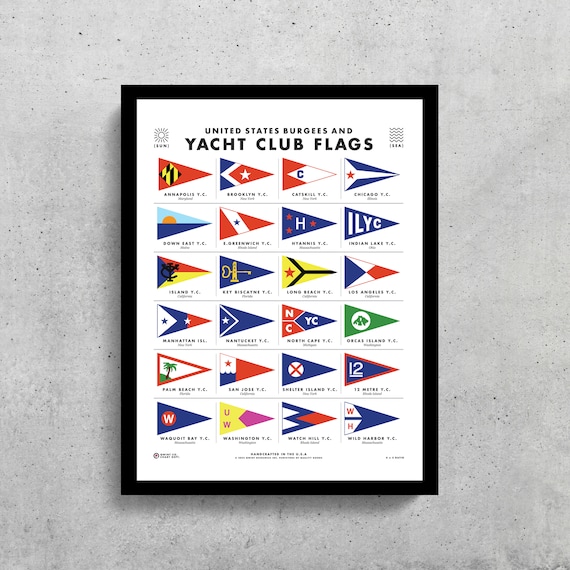 Yacht Club Flags Wall Art Printable Yacht Clubs Yacht - Etsy Australia