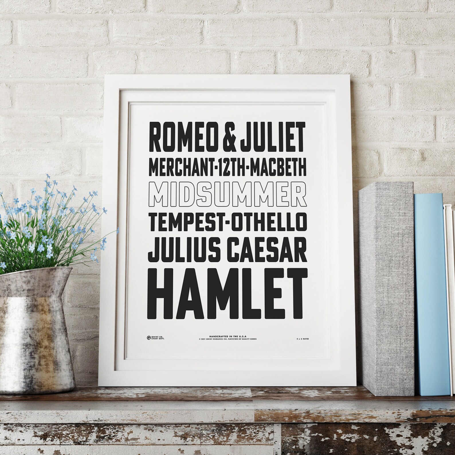 Shakespeares Plays Wall Art Printable | Macbeth | Romeo and Juliet ...