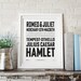 Shakespeares Plays Wall Art Printable Macbeth Romeo and Juliet Hamlet ...