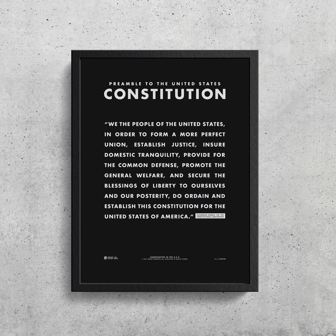 Preamble to the U.S. Constitution Wall Art Printable | US History ...