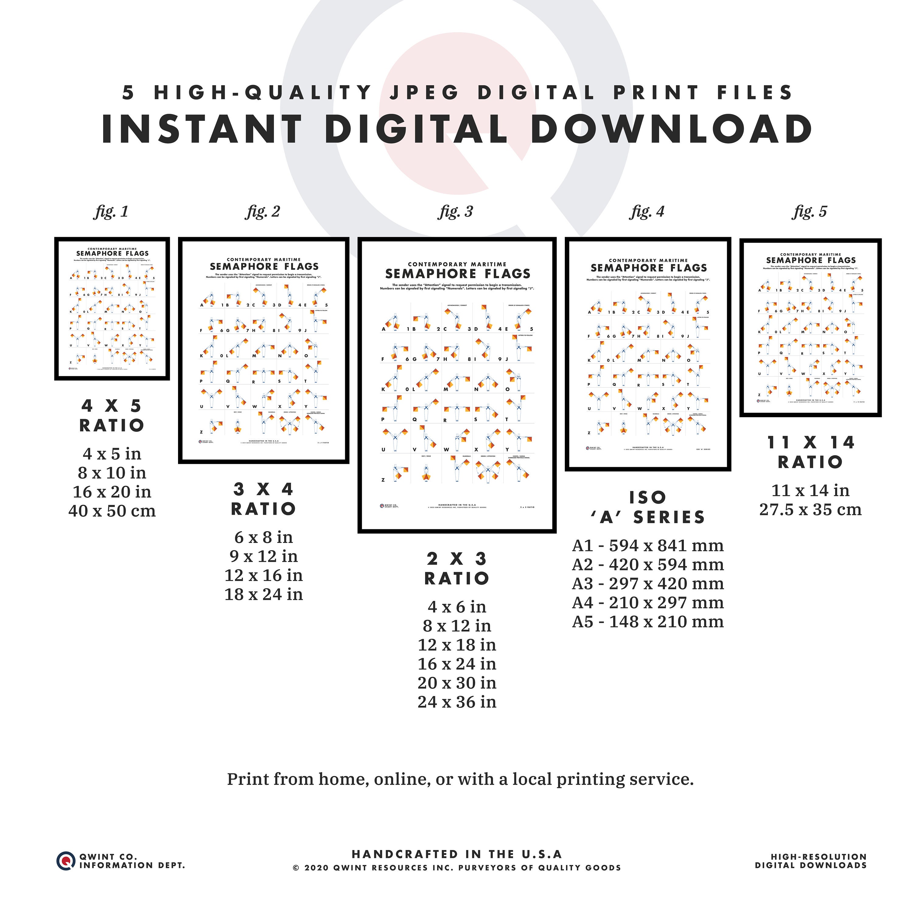 Maritime Semaphore Flags Wall Art Printable | Semaphore Alphabet ...