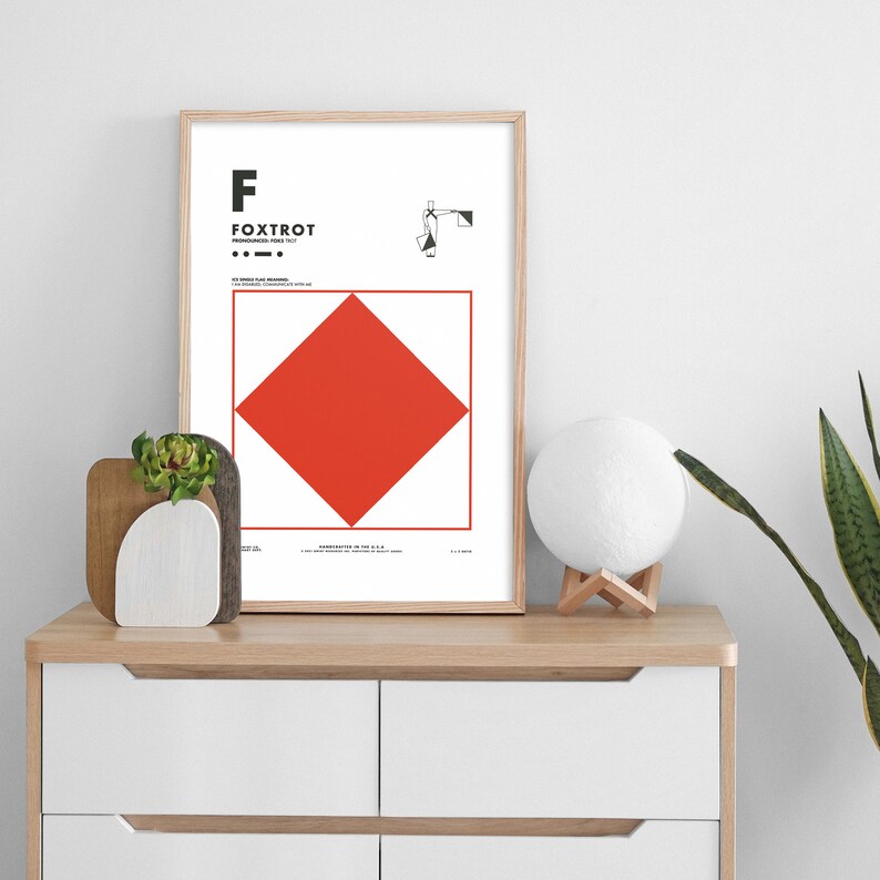 Signal Flag F Wall Art Printable Foxtrot F Phonetic | Etsy