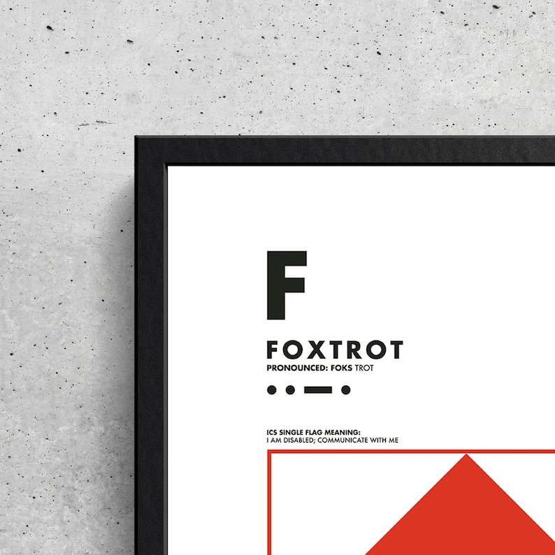 Signal Flag F Wall Art Printable Foxtrot F Phonetic | Etsy