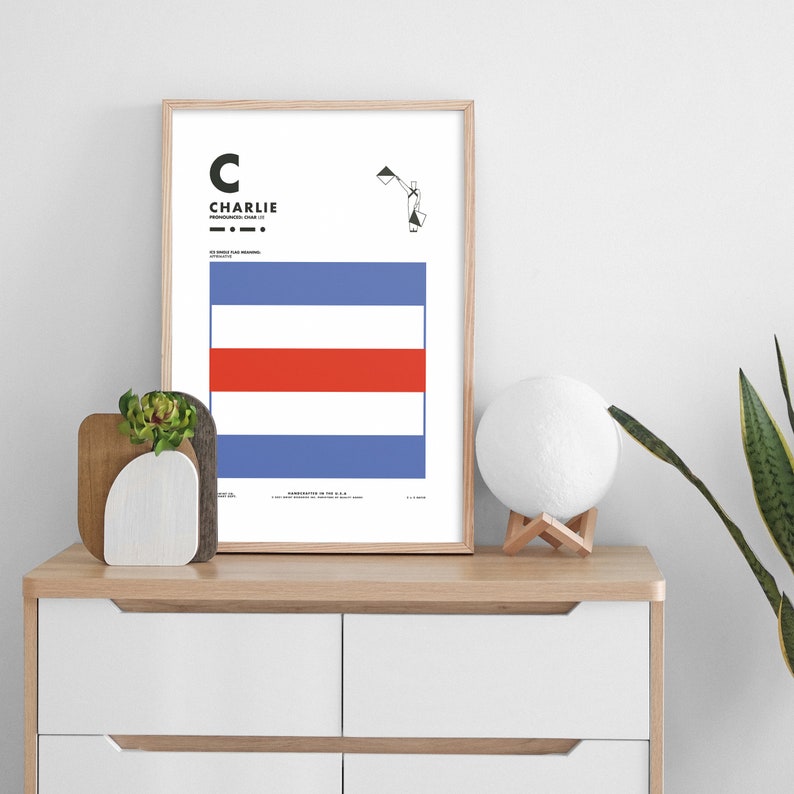 Signal Flag C Wall Art Printable | Charlie | C | Phonetic Alphabet ...