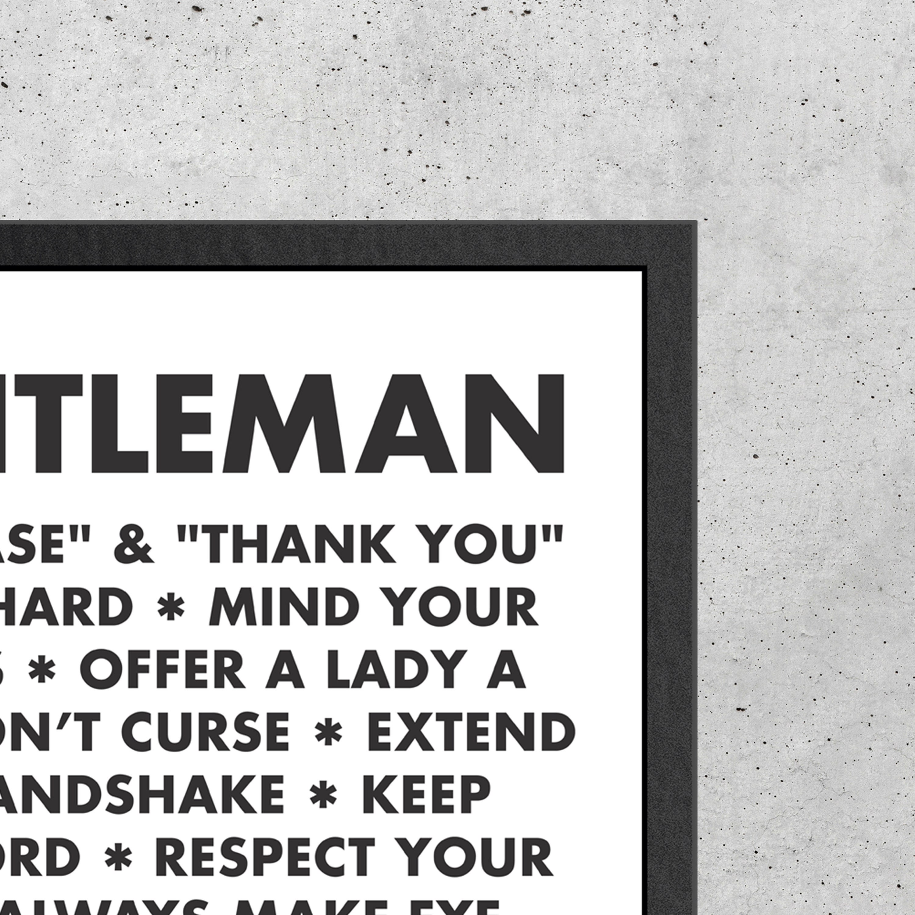 Gentleman Printable B&W | Gentlemen | Mans Essential Manners | Mens ...