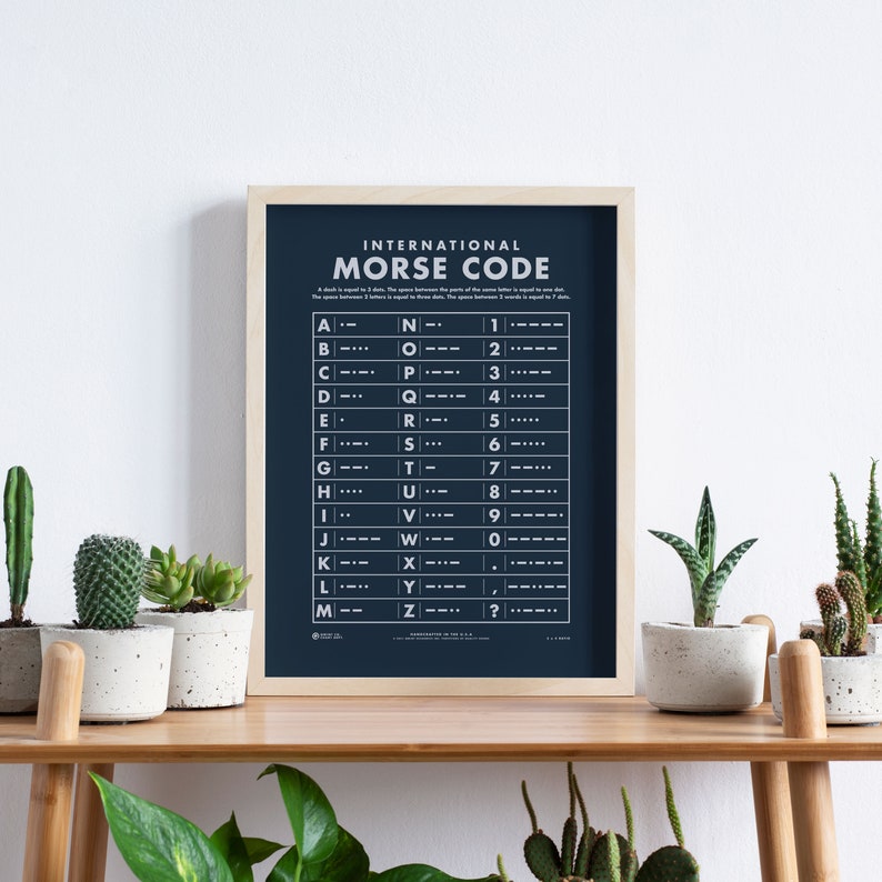 Morse Code Alphabet Wall Art Printable Morse Code Chart - Etsy Canada