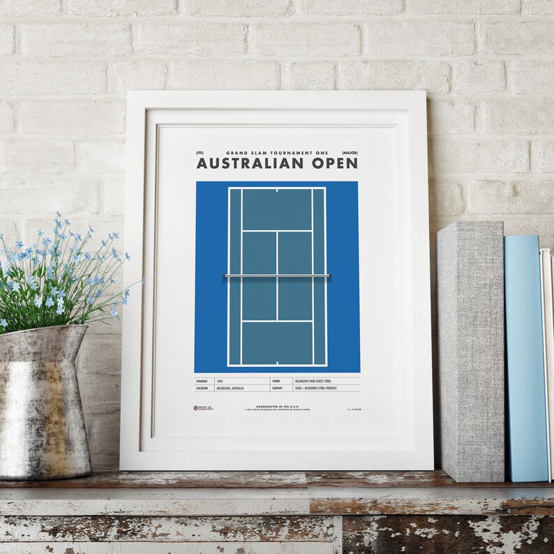 Australian Open Grand Slam Wall Art Printable Tennis | Etsy