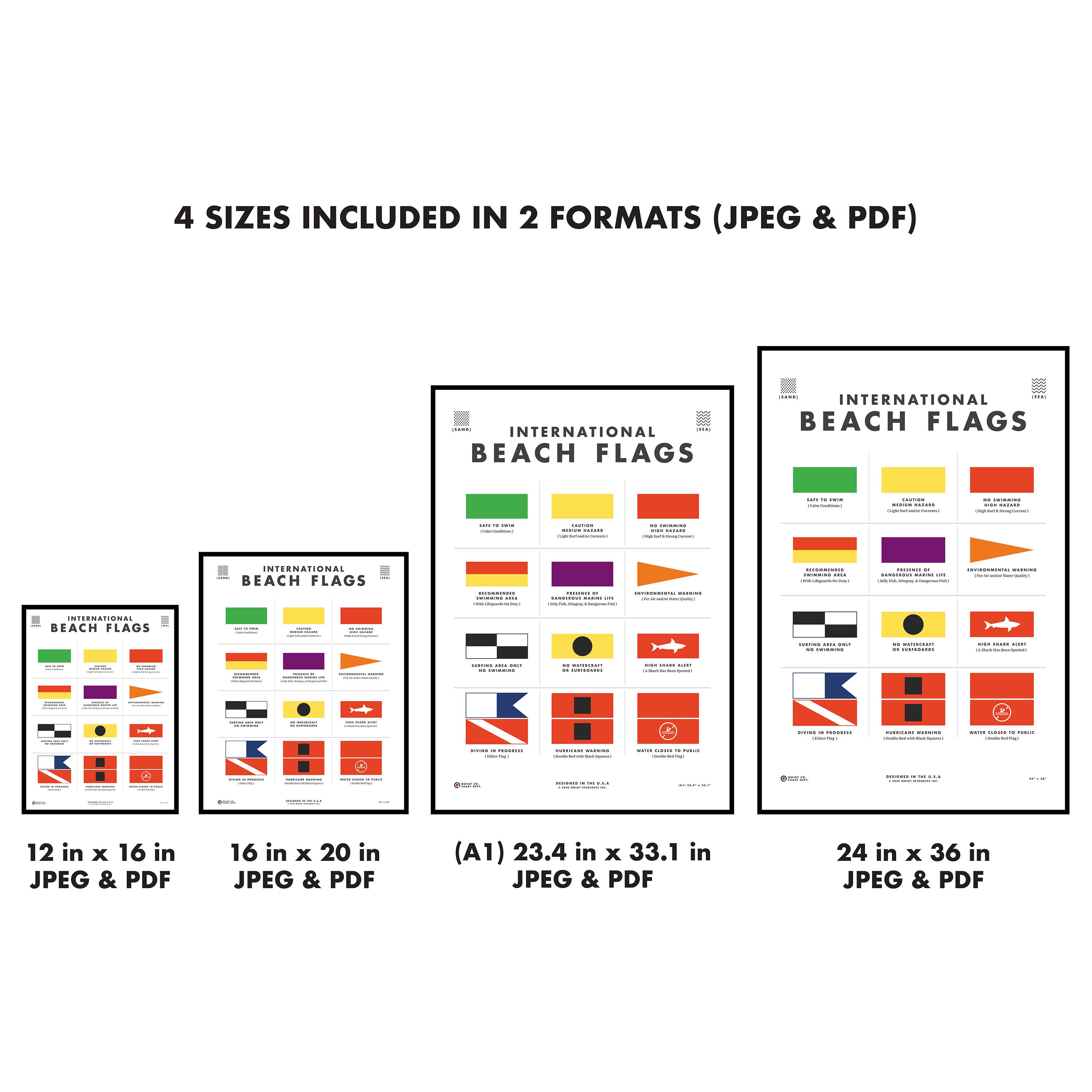 Beach Flags Wall Art Printable Beach Flags Surfing Decor - Etsy