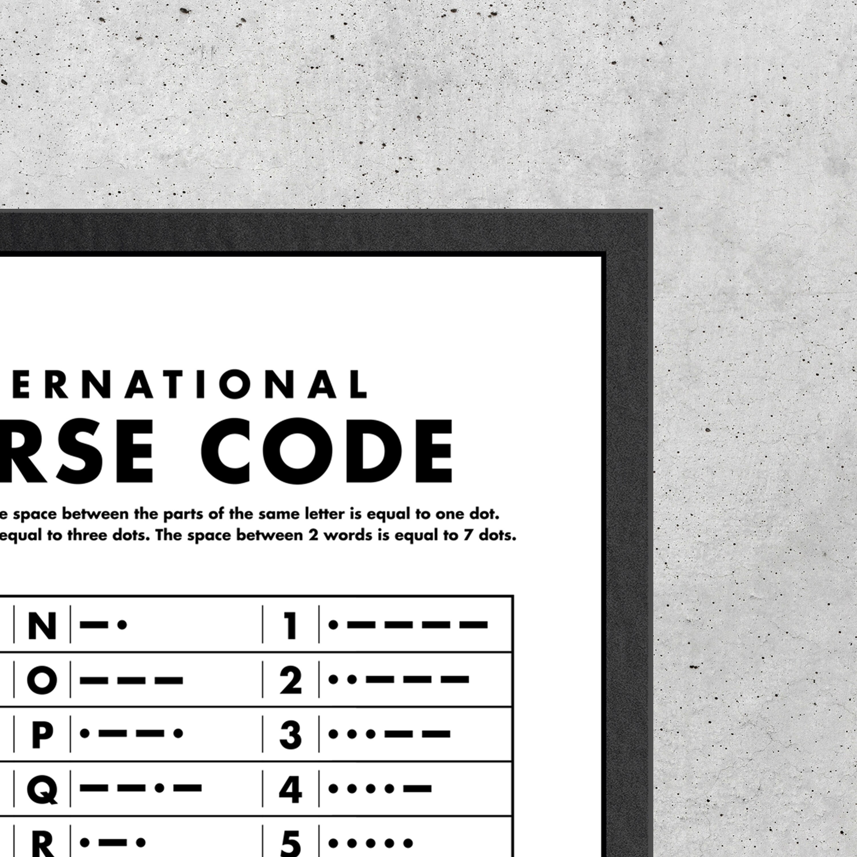Morse Code Alphabet White Wall Art Printable Morse Code Chart Wes ...