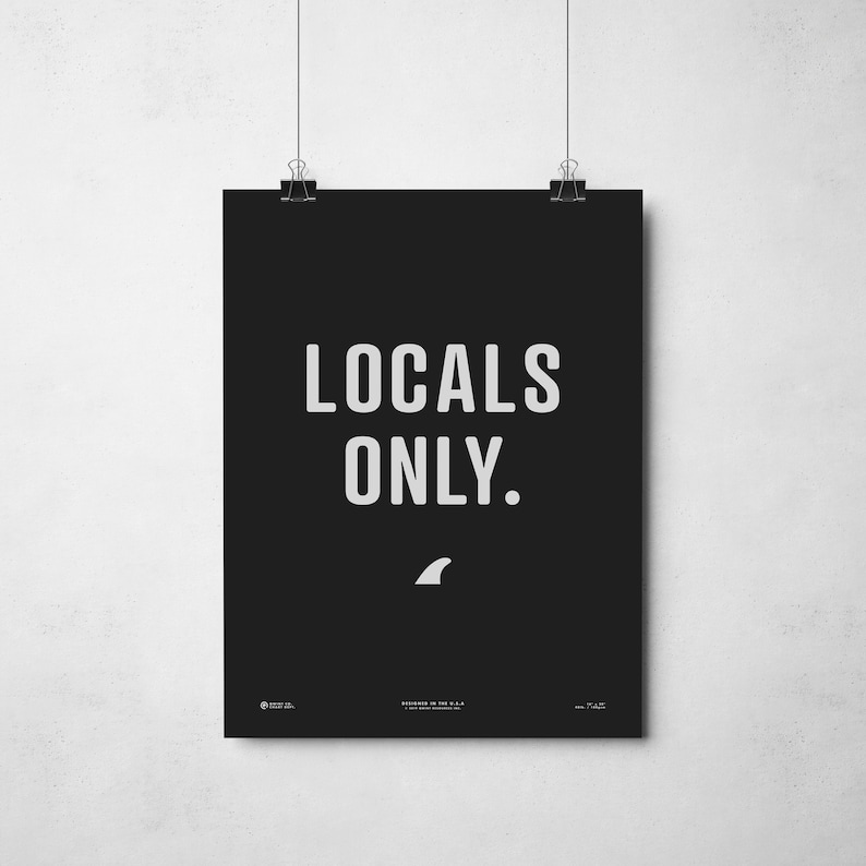 Locals Only Wall Art Printable Surf Art Surf Decor Beach | Etsy