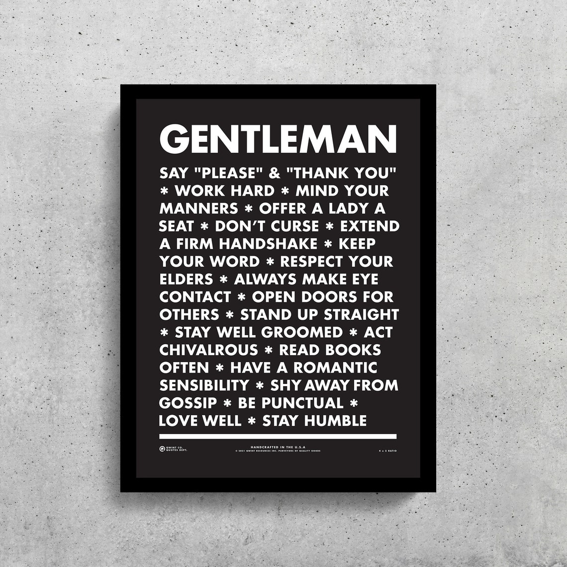 Gentleman Wall Art Printable Gentlemen Mans Essential | Etsy