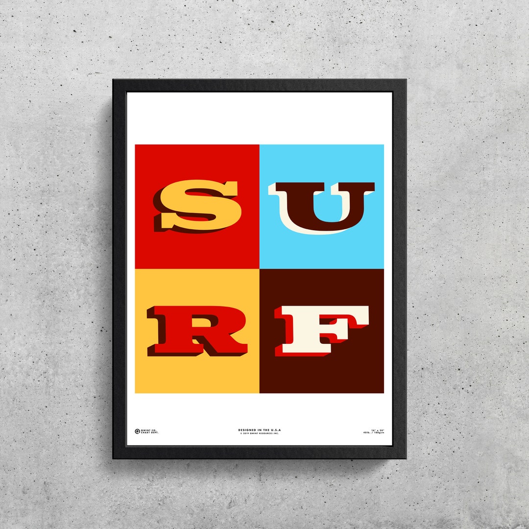 SURF Typographic Poster Printable | Surf Art | Surf Decor | Beach Decor ...