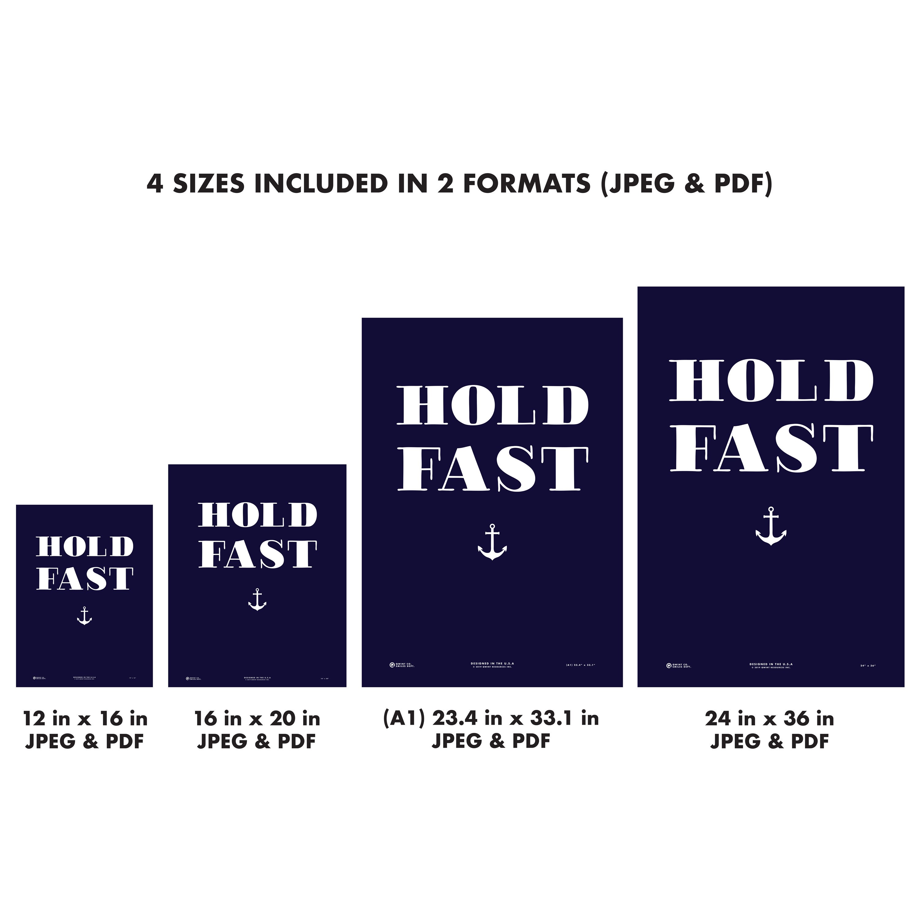 Hold Fast Printable Nautical Art Surf Decor Beach Decor Sea Sailing ...