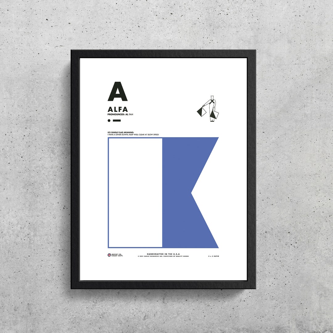 Signal Flag A Wall Art Printable | Alfa | A | Phonetic Alphabet | Morse ...