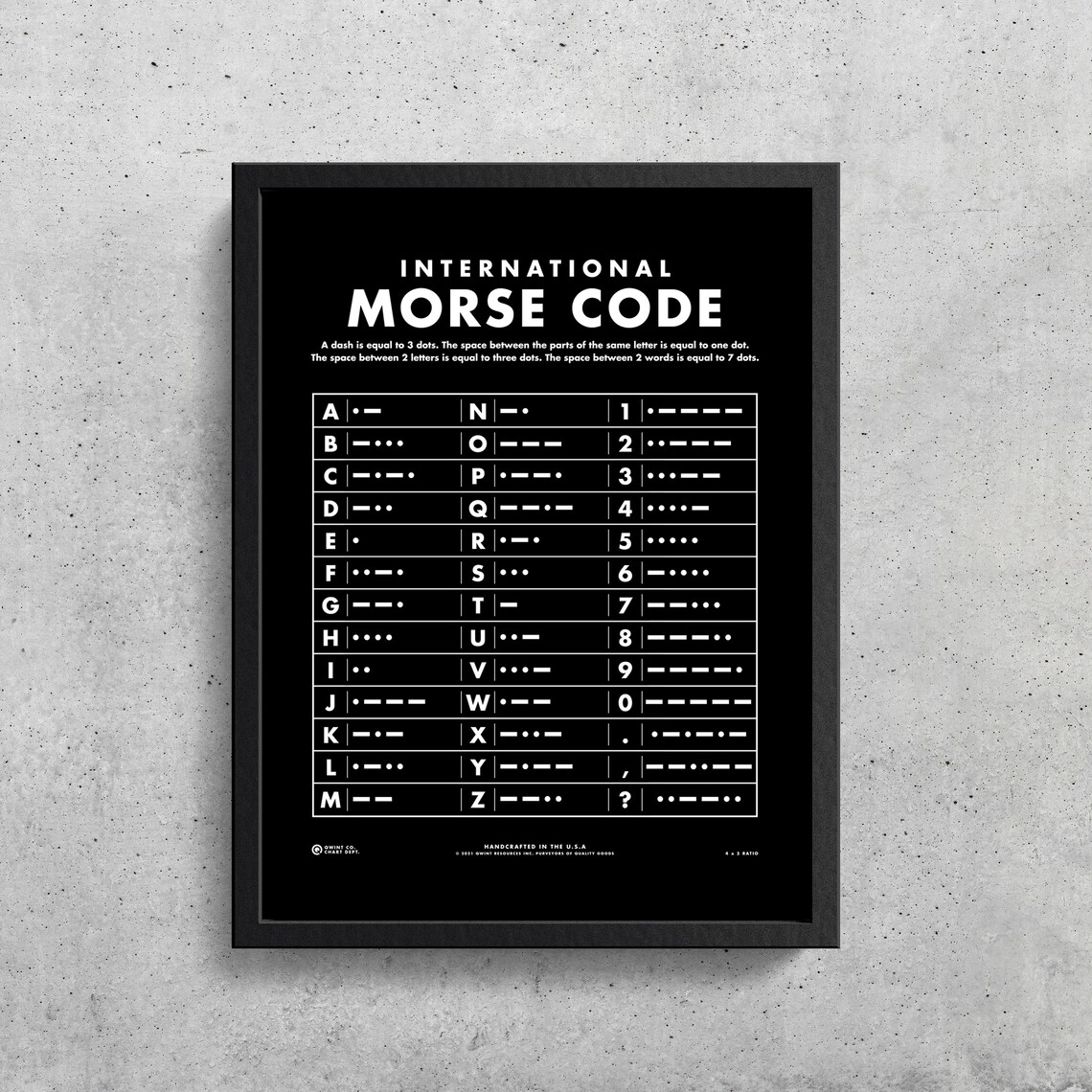 Morse Code Alphabet Black Wall Art Printable Morse Code - Etsy
