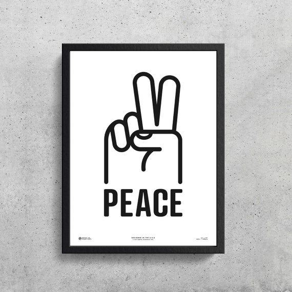 PEACE Printable Peace Sign Surf Art Surf Decor Boho | Etsy