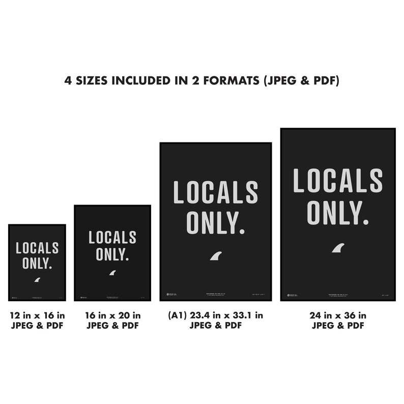 Locals Only Wall Art Printable Surf Art Surf Decor Beach | Etsy