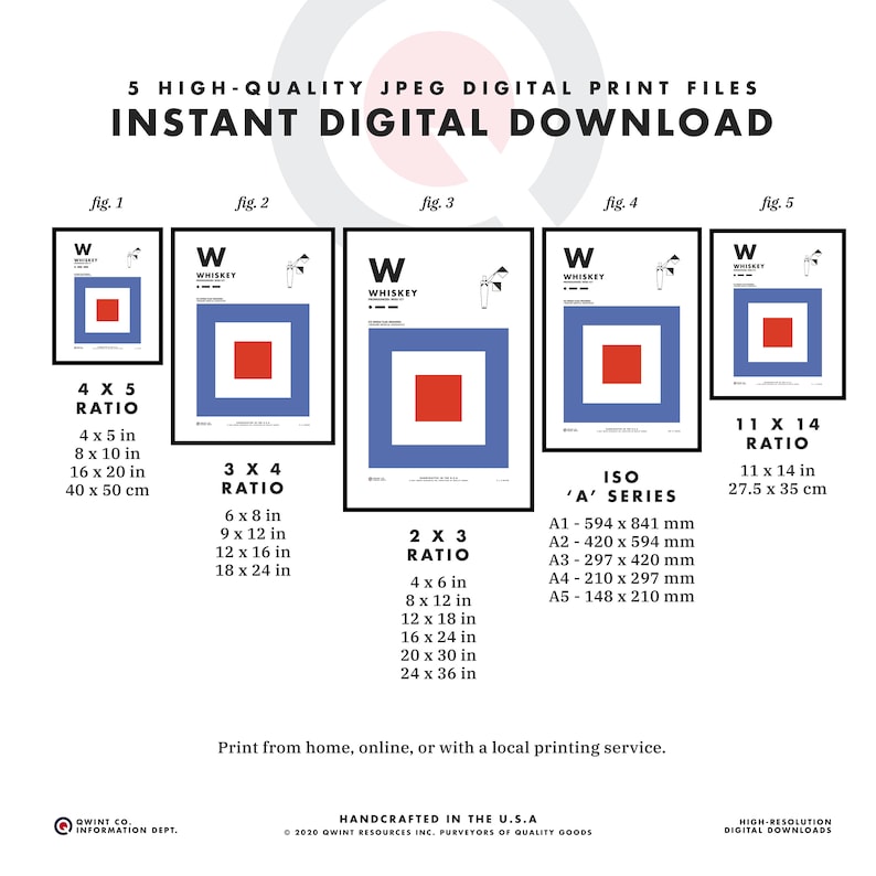 Signal Flag W Wall Art Printable Whiskey W Phonetic Alphabet Morse Code ...