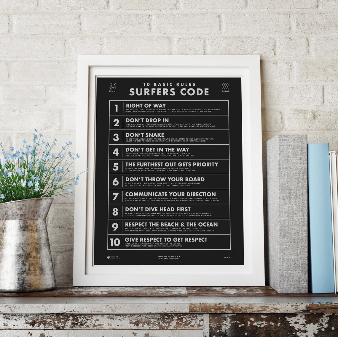 The Surfers Code Printable Surf Art Surf Decor Beach | Etsy