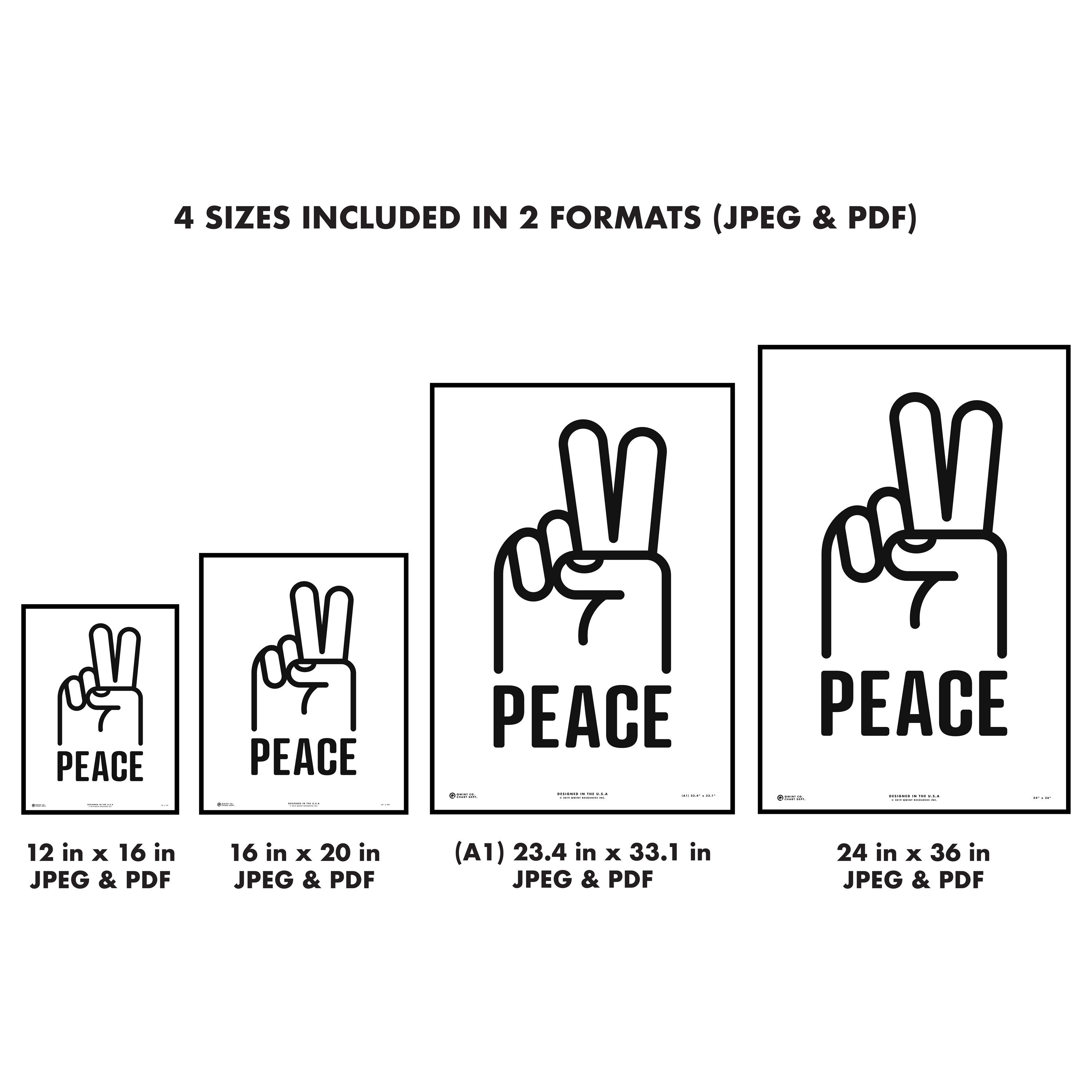 PEACE Printable Peace Sign Surf Art Surf Decor Boho | Etsy