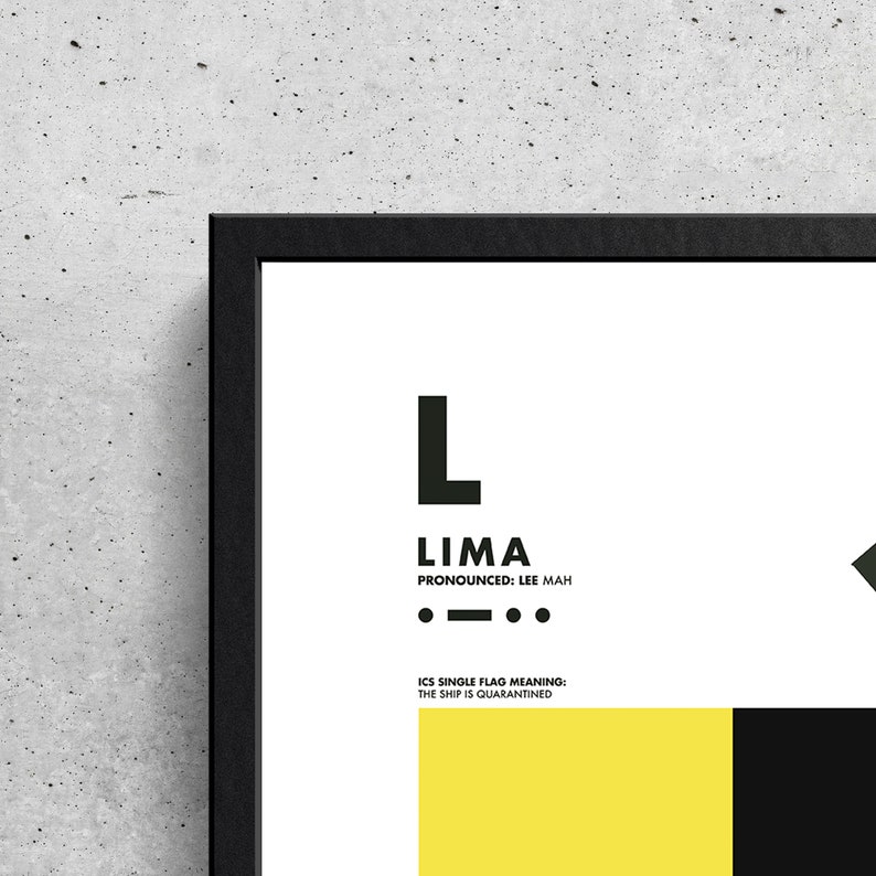 Signal Flag L Wall Art Printable Lima L Phonetic - Etsy