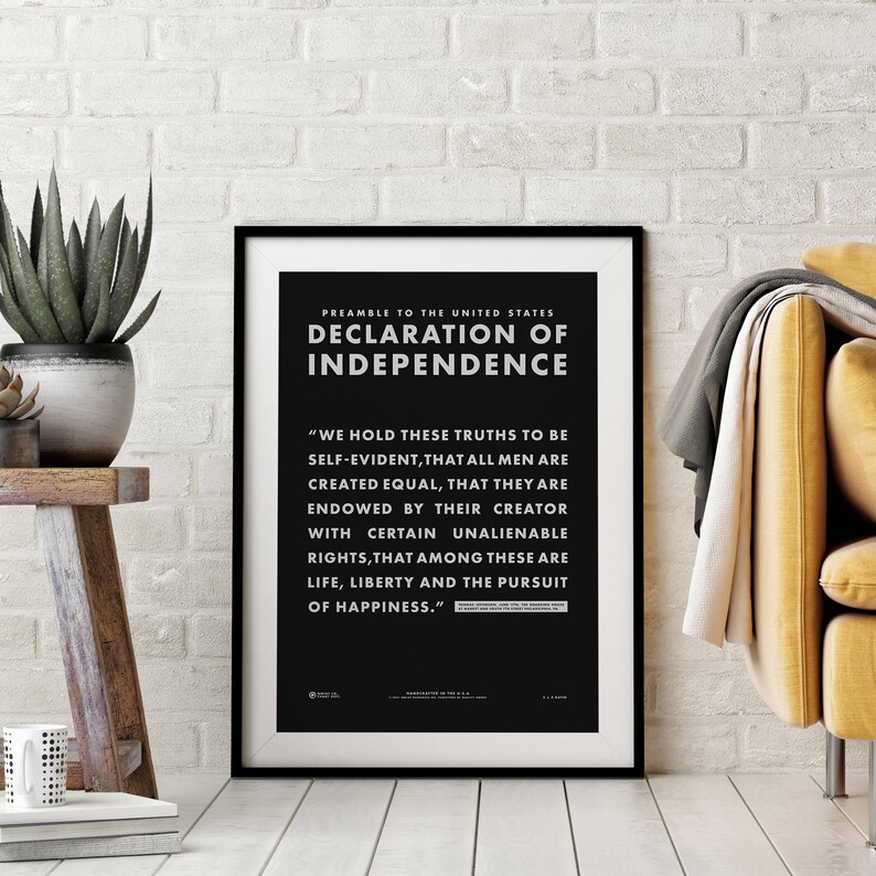 Preamble to the Declaration of Independence Poster Digital Download 5 ...