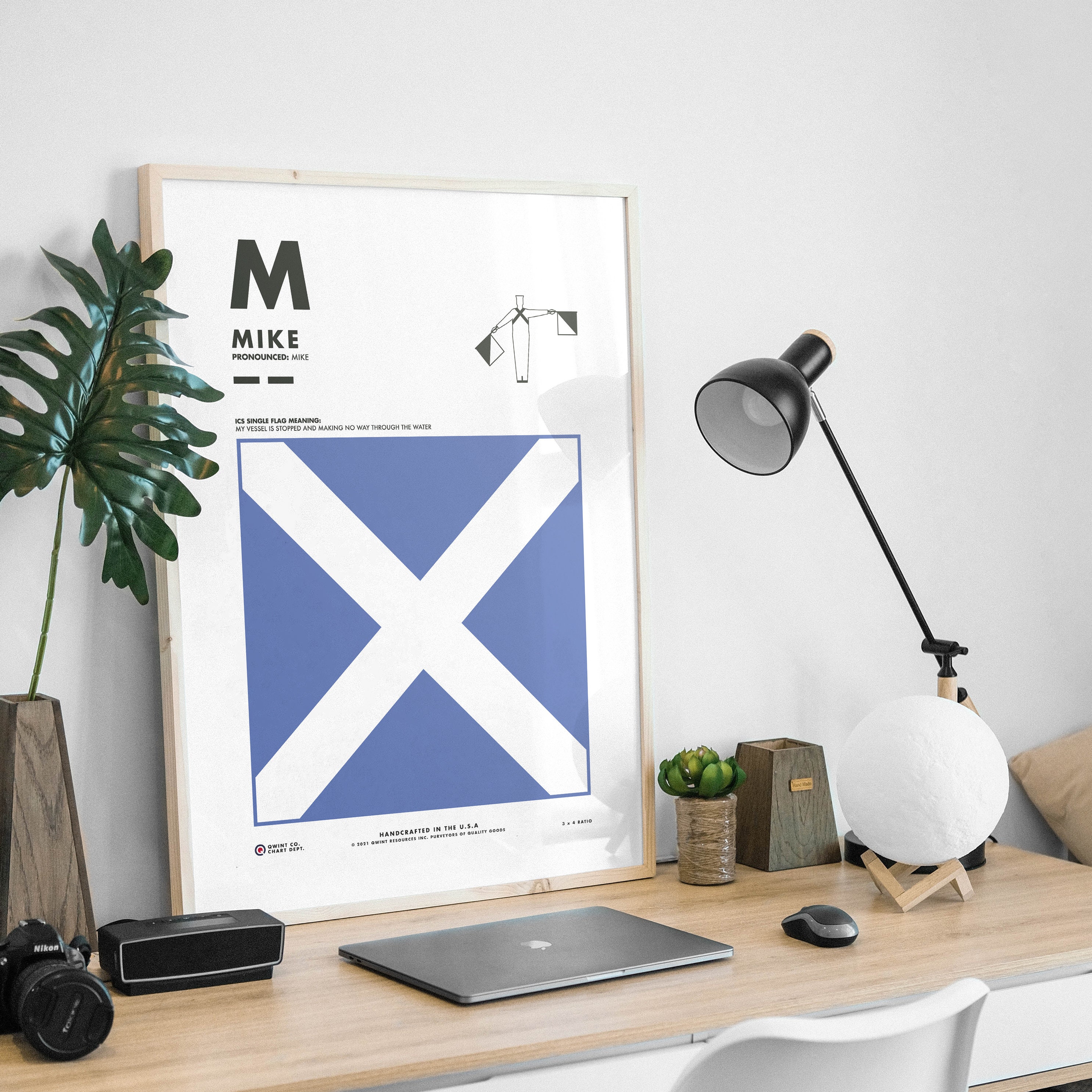 Signal Flag M Wall Art Printable | Mike | M | Phonetic Alphabet | Morse ...