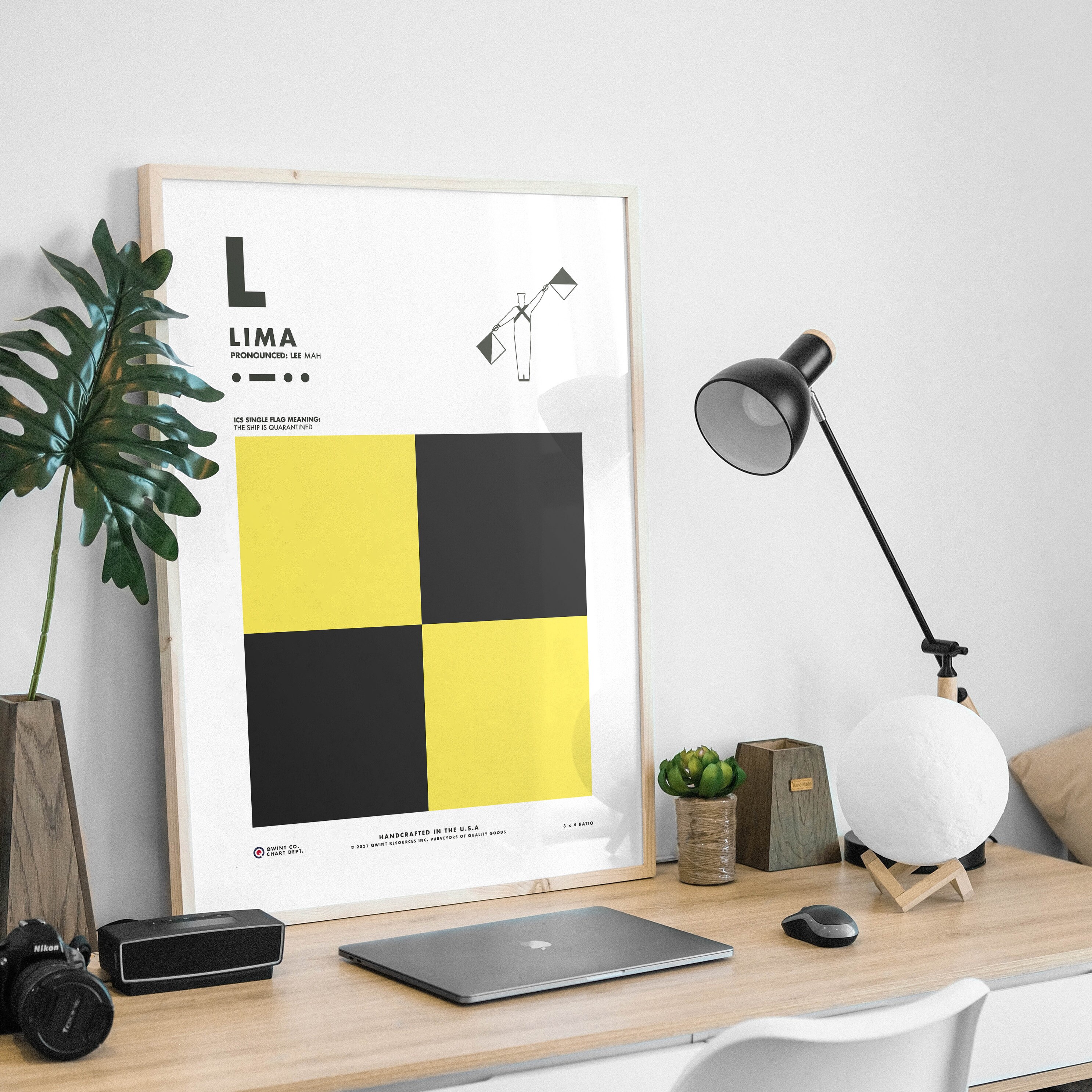 Signal Flag L Wall Art Printable Lima L Phonetic Alphabet Morse Code ...