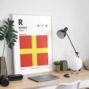 Signal Flag R Wall Art Printable | Romeo | R | Phonetic Alphabet ...