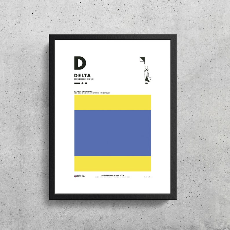 Signal Flag D Wall Art Printable | Delta | D | Phonetic Alphabet ...