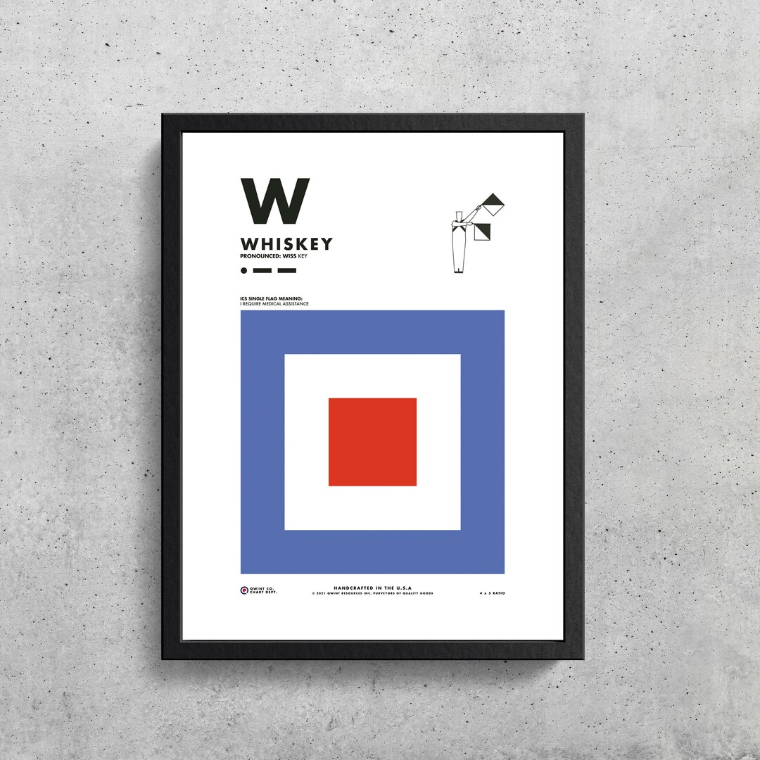 Signal Flag W Wall Art Printable | Whiskey | W | Phonetic Alphabet ...