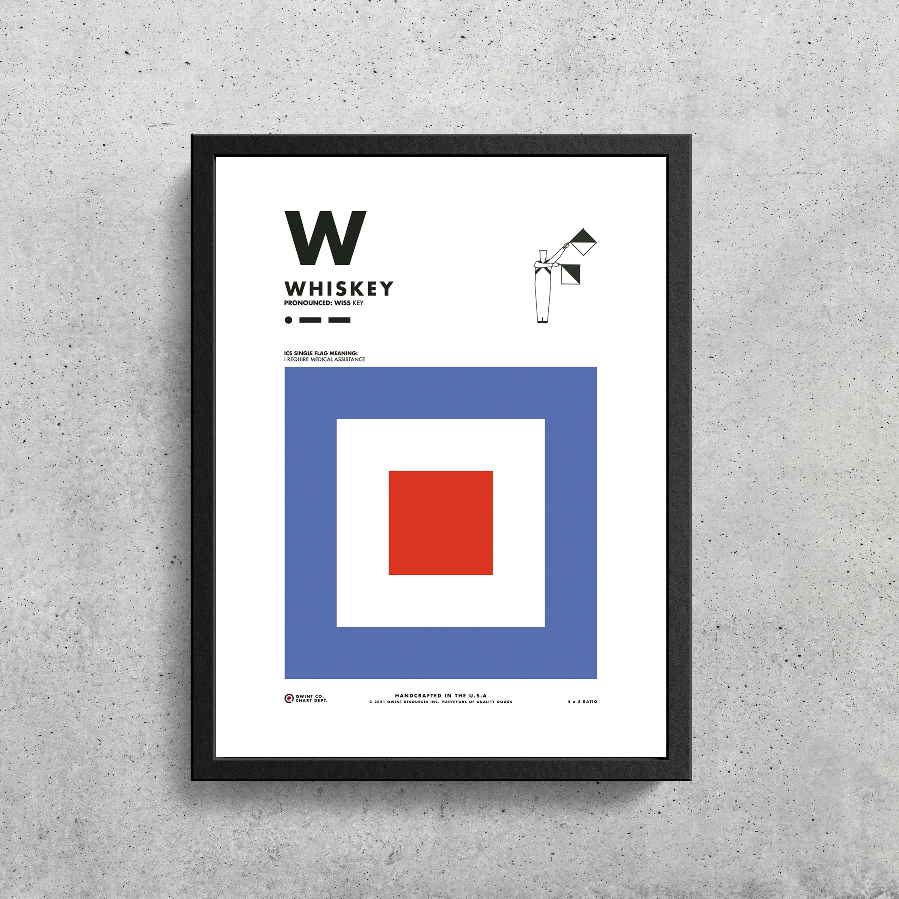 Signal Flag W Wall Art Printable Whiskey W Phonetic Alphabet Morse Code ...
