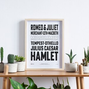 Shakespeares Plays Wall Art Printable | Macbeth | Romeo and Juliet ...