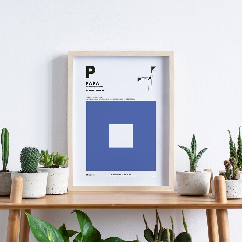 Signal Flag P Wall Art Printable Papa P Phonetic | Etsy