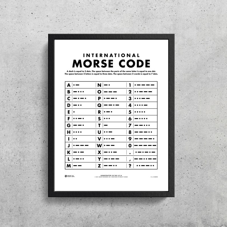 Morse Code Alphabet White Wall Art Printable Morse Code - Etsy