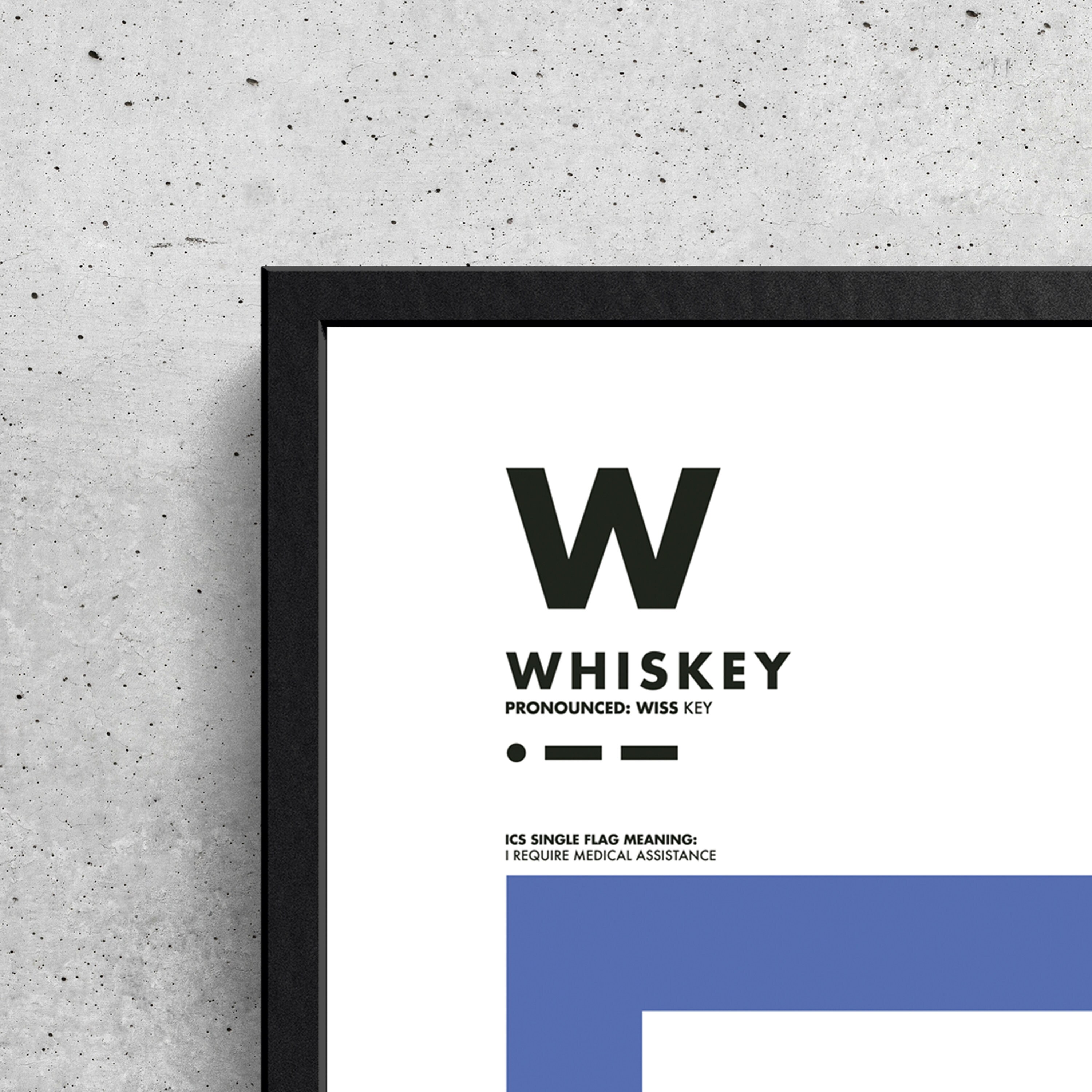 Signal Flag W Wall Art Printable Whiskey W Phonetic Alphabet Morse Code ...