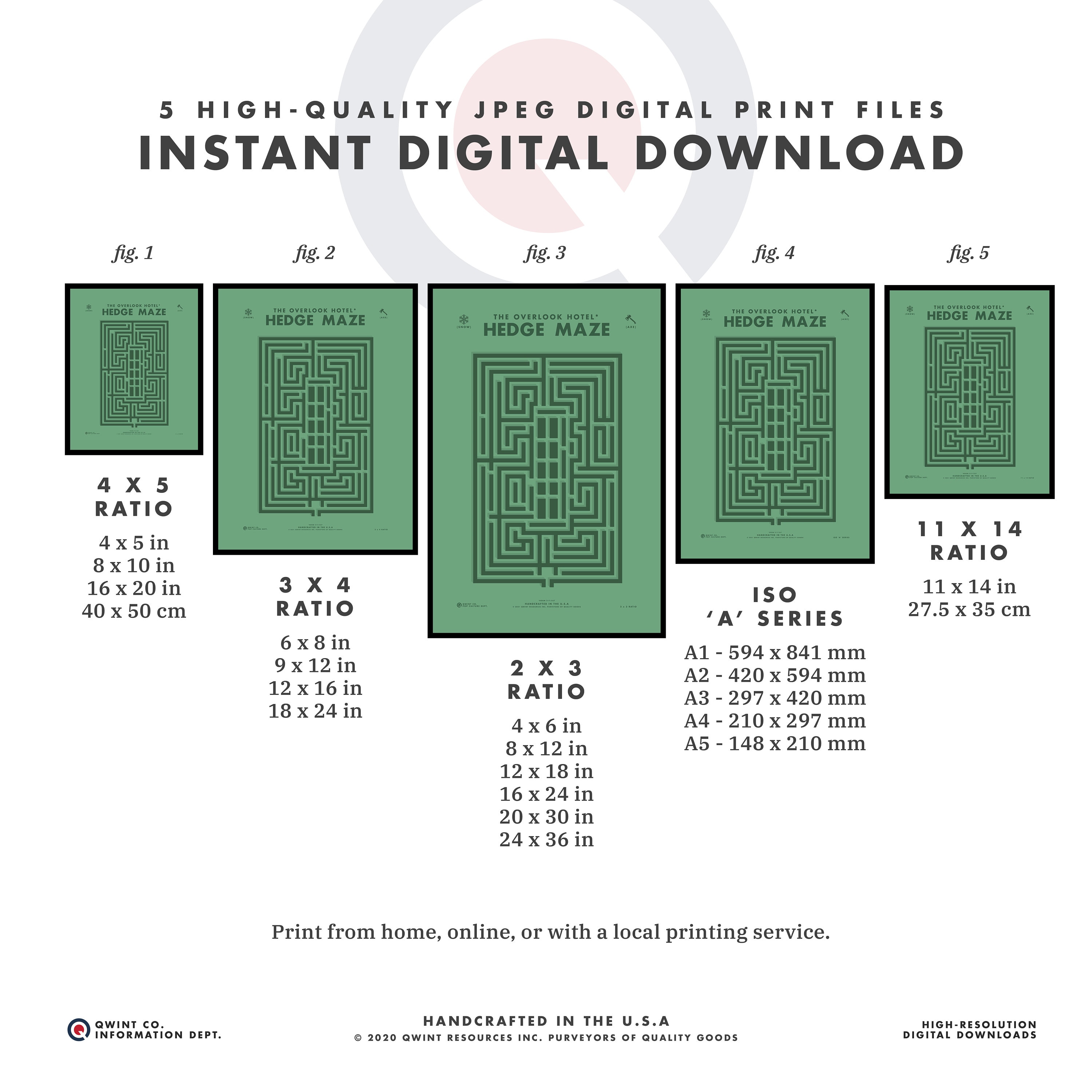 Overlook Hotel Maze Wall Art Printable the Shining Stanley Kubrick ...