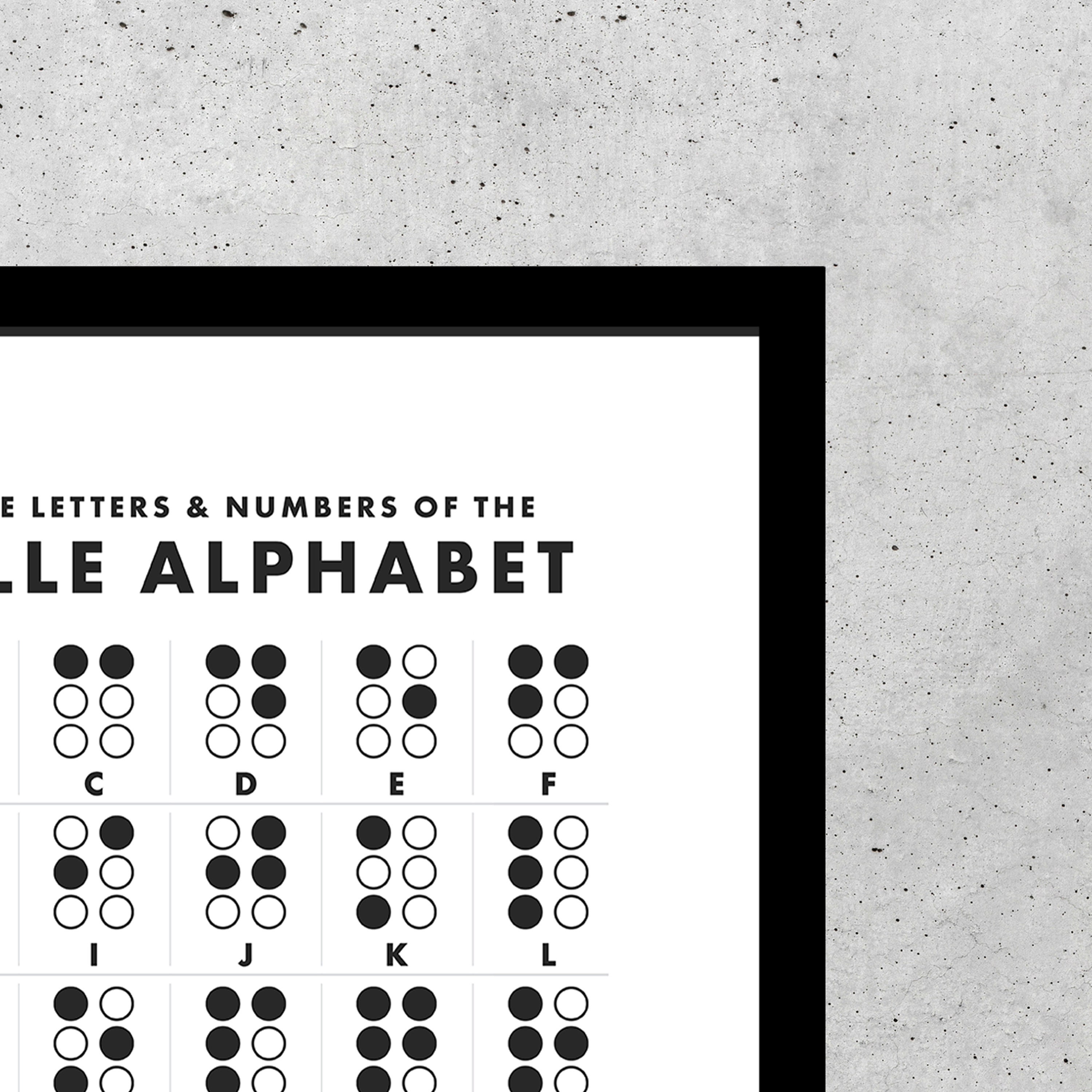 Braille Alphabet Wall Art Printable Braille Chart Tactile Language ...