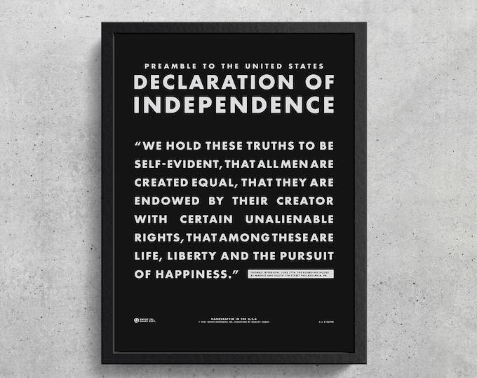 Quarterhouse Preamble to the Declaration of Independence Poster, Social ...