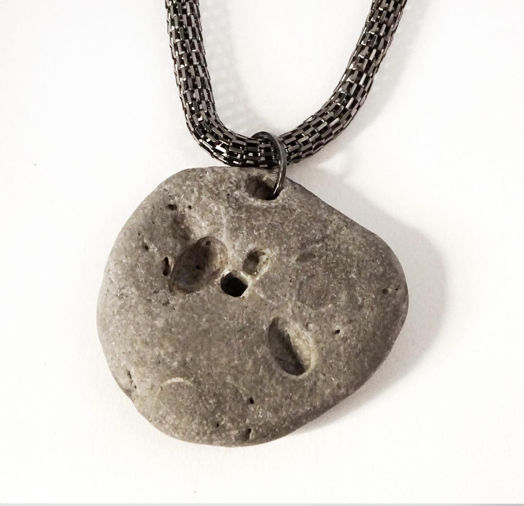 Pendant With Natural Stone, Odin Stone, Hag Stone, Stone With Hole ...