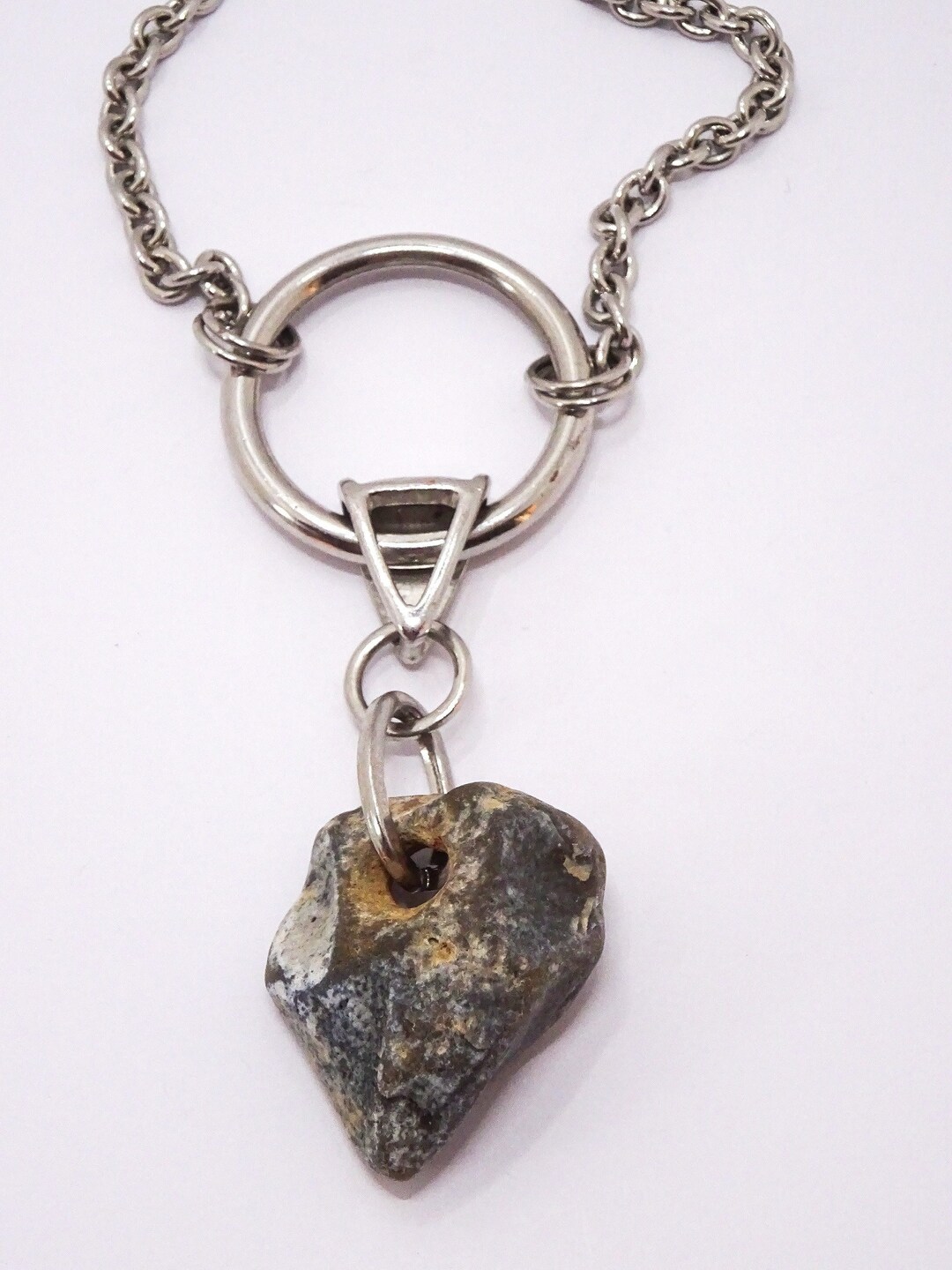 Necklace With Natural Stones, Odin Stone, Hag Stone, Talisman, Amulet ...